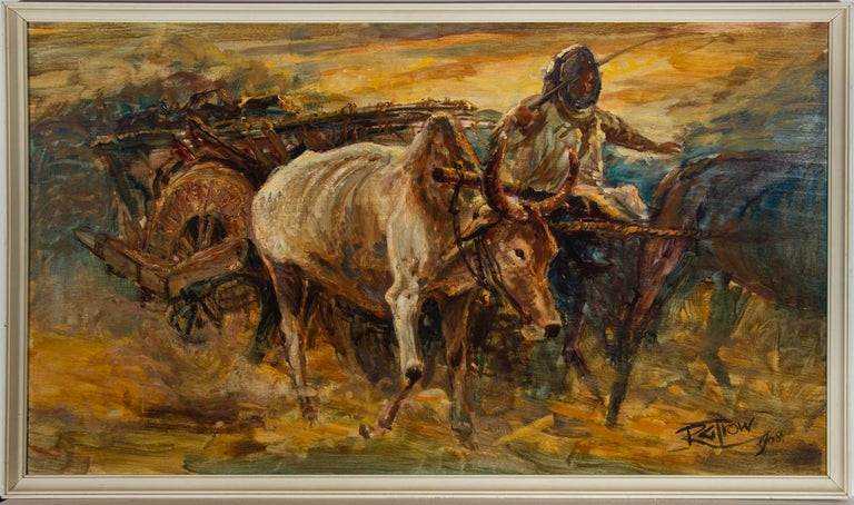 R.G. Trow - R.G. Trow - 1968 Oil, Ox Cart at 1stDibs