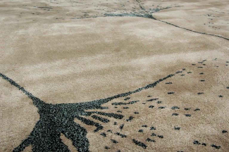 Macushi Hand-Tufted Tencel Rug in Sand with Tree Pattern For Sale at ...