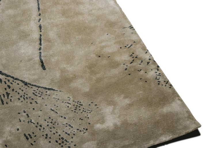 Macushi Hand-Tufted Tencel Rug in Sand with Tree Pattern For Sale at ...