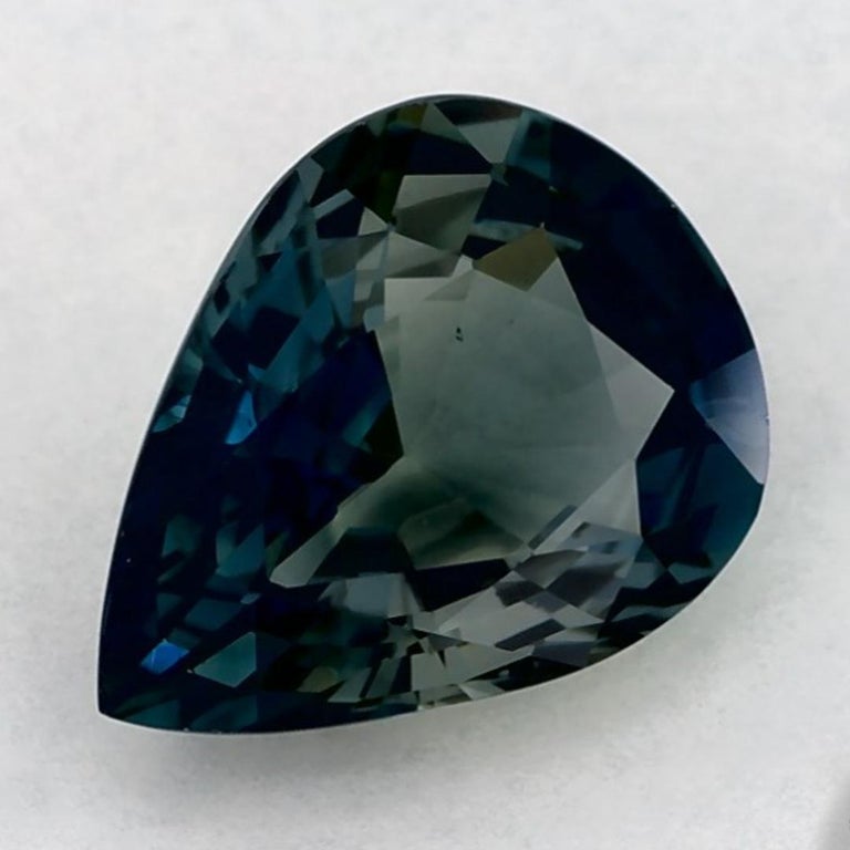 1.24 Carat Blue Sapphire Pear Loose Gemstone For Sale at 1stDibs