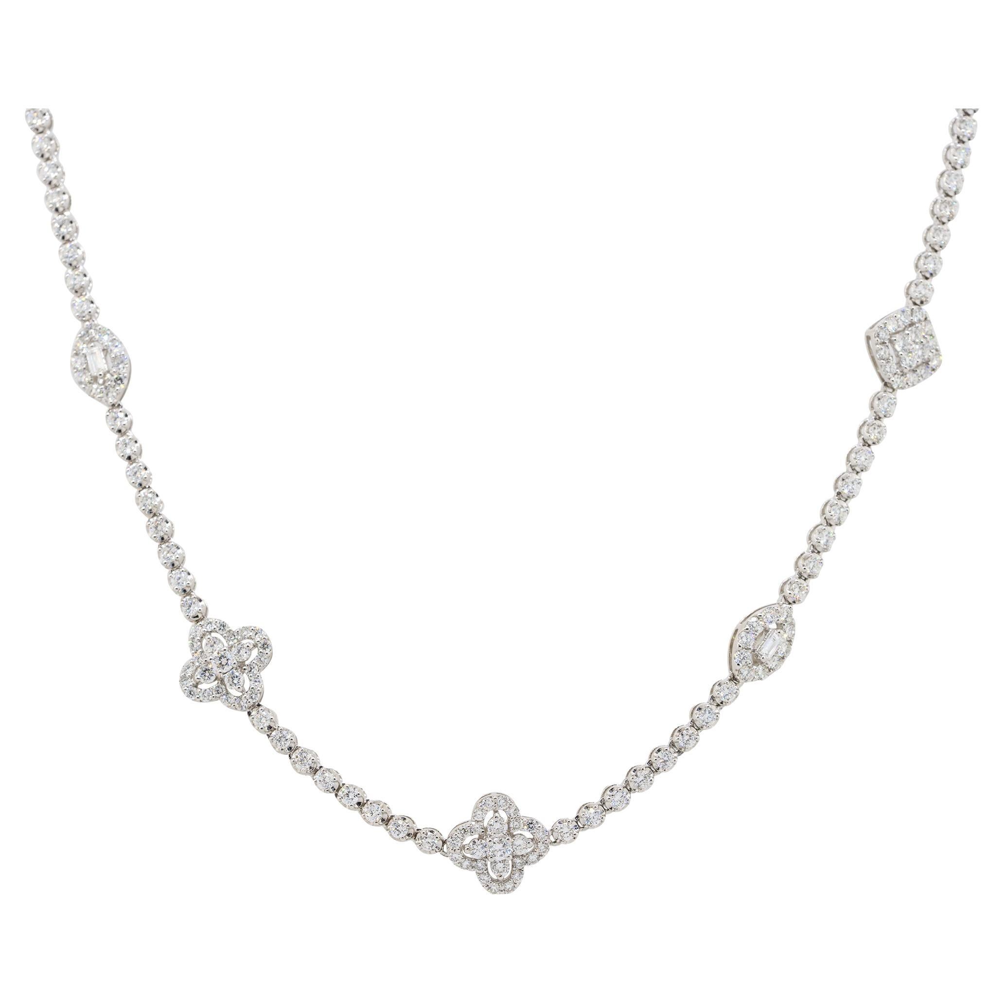 Vivid Diamonds 12.45 Carat Diamond Necklace For Sale at 1stDibs