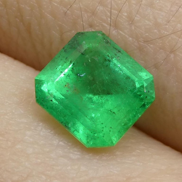 1.24ct Square Green Emerald from Colombia For Sale at 1stDibs