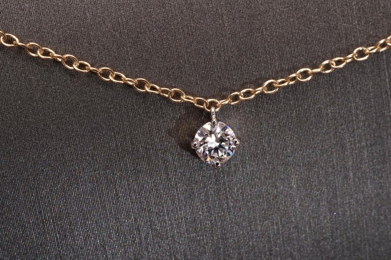 1.25 Carat Brilliant Round Diamond Chain Necklace For Sale at 1stDibs