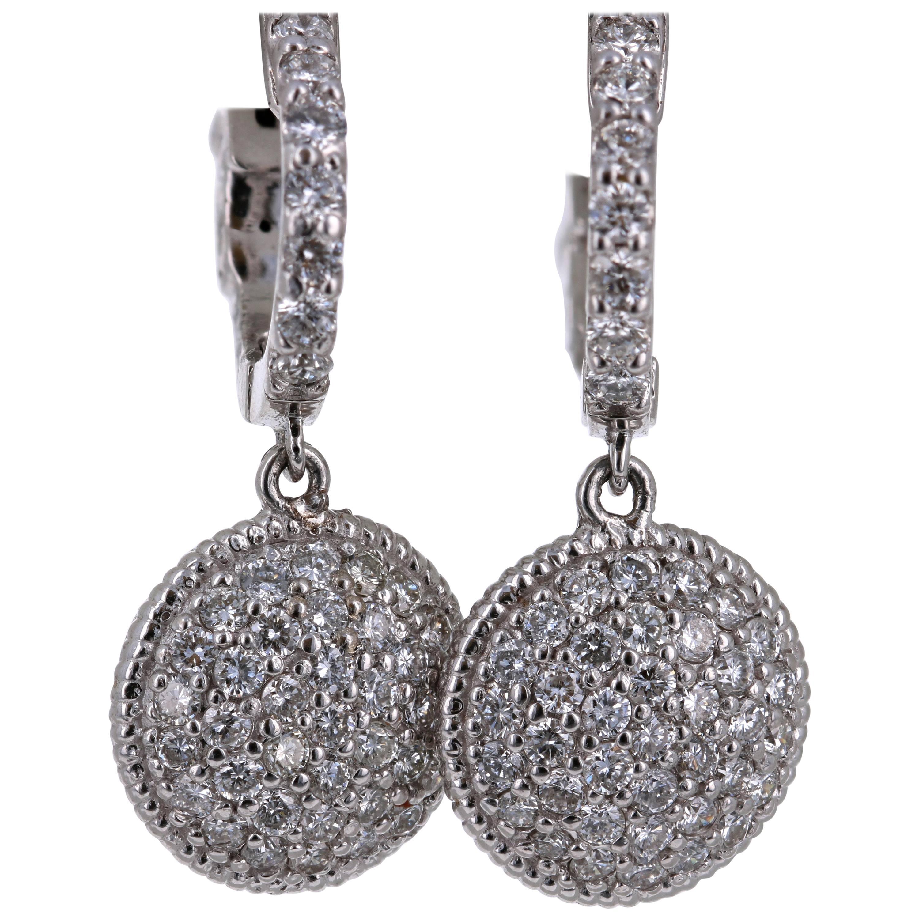 21.58 Carat Morganite and Diamond Lever-Back Earrings at 1stDibs