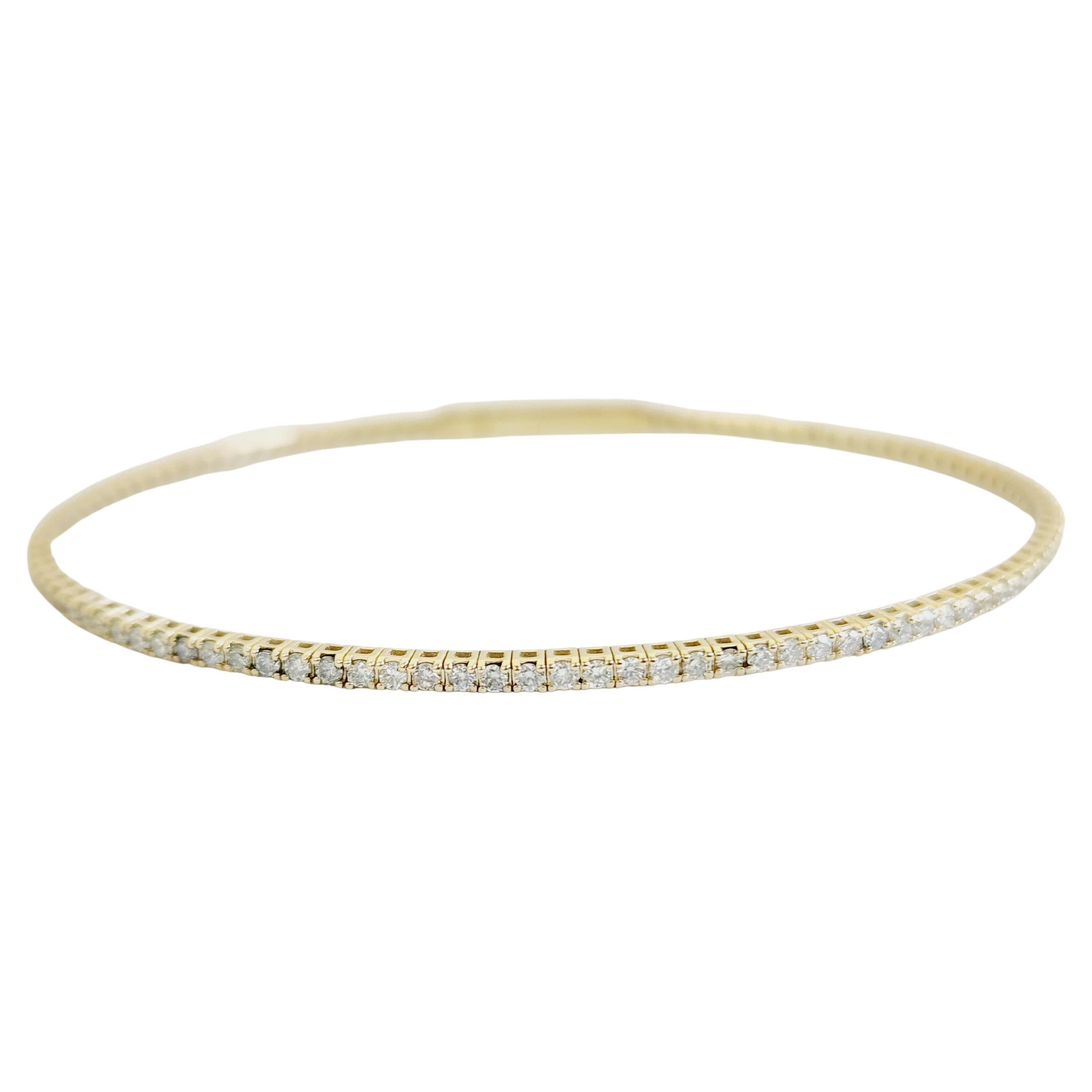 1.25 Carat Flexible Full Bangle Rose Gold 14 Karat Bracelet For Sale at ...