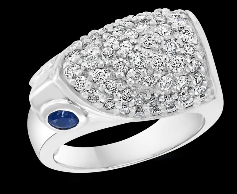 1.25 Carat Diamond Animal Cocktail Ring with Sapphire Eyes in 14 Karat ...