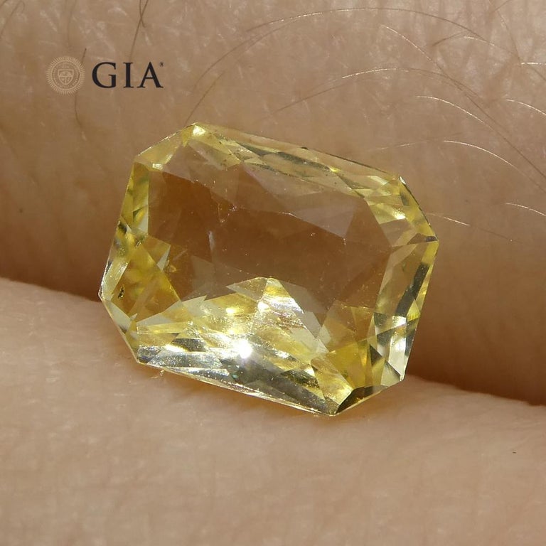 1.25 ct Octagonal Yellow Sapphire GIA Certified Sri Lankan Unheated For ...