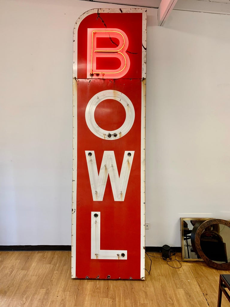 12.5 Foot Tall Vintage Neon Bowling Sign For Sale at 1stDibs | bowling ...