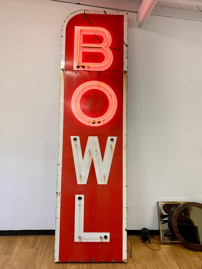 12.5 Foot Tall Vintage Neon Bowling Sign For Sale at 1stDibs | bowling ...