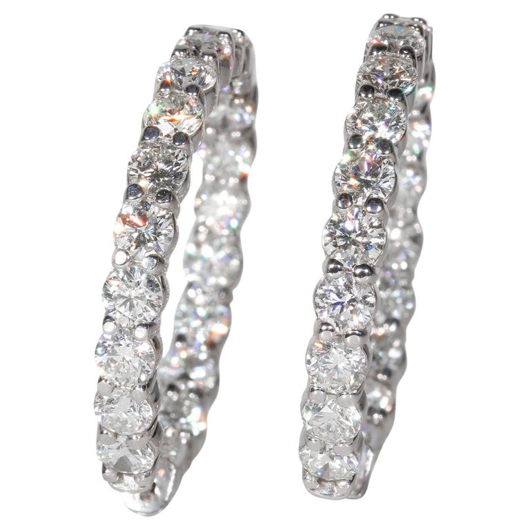 Inside Out Hoops w/ Round Diamonds. D6.88ct.t.w. For Sale at 1stDibs