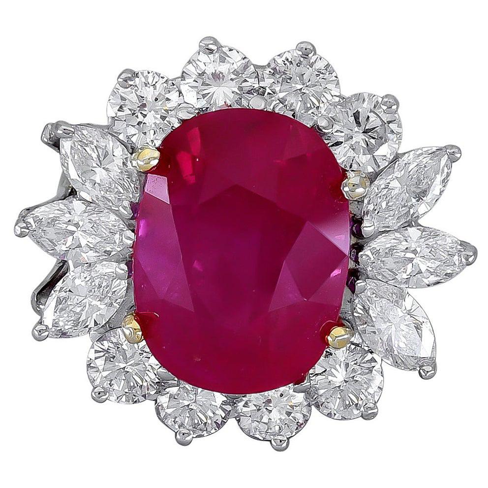 8 Carat Ruby and Diamond Halo Ring For Sale at 1stDibs | 8 carat ruby ...