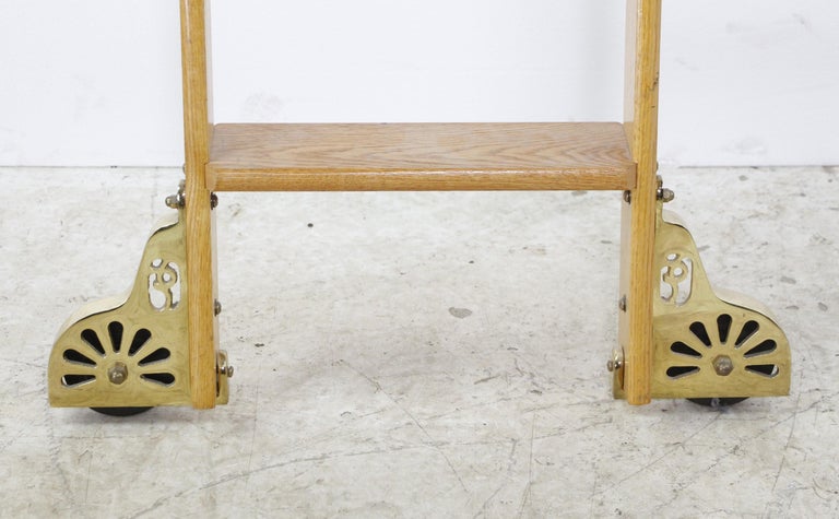 125.75 in. Tall Oak Rolling Putnam Industrial Library Ladder For Sale ...