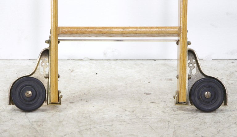 125.75 in. Tall Oak Rolling Putnam Industrial Library Ladder For Sale ...