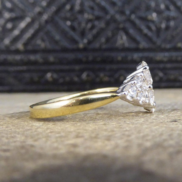 1.25ct Diamond Cluster Boat Shaped Ring in 18ct Yellow Gold For Sale at ...