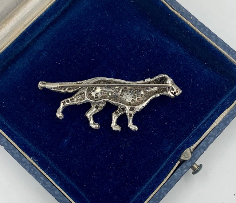 126 Diamond Platinum Ruby Dog Brooch Pin Golden Retriever Labrador Lab ...