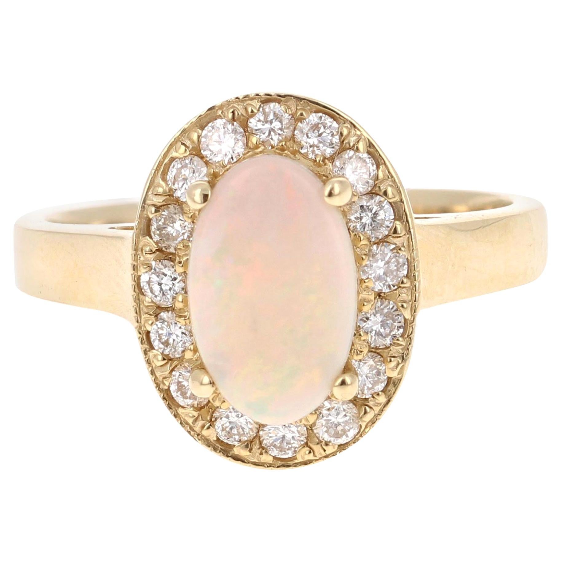 Victorian Mexican Fire Opal 14 Karat Gold Cluster Ring at 1stDibs ...