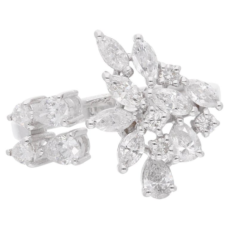 Customizable 1.27 Carat SI Clarity HI Color Marquise Diamond Cuff Ring ...