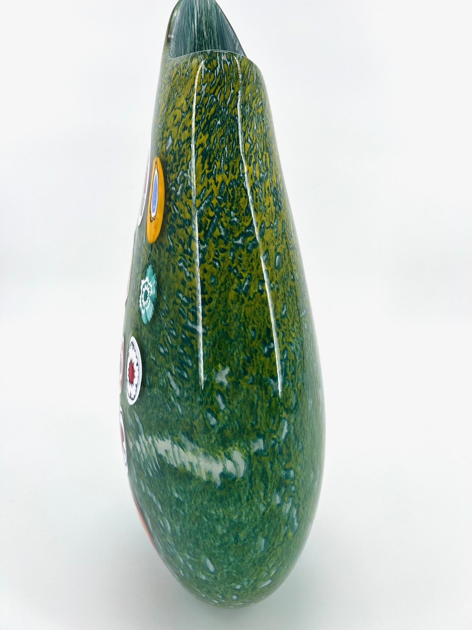 1295 Murano Hand Blown Murrine Glass Vase For Sale at 1stDibs | le ...