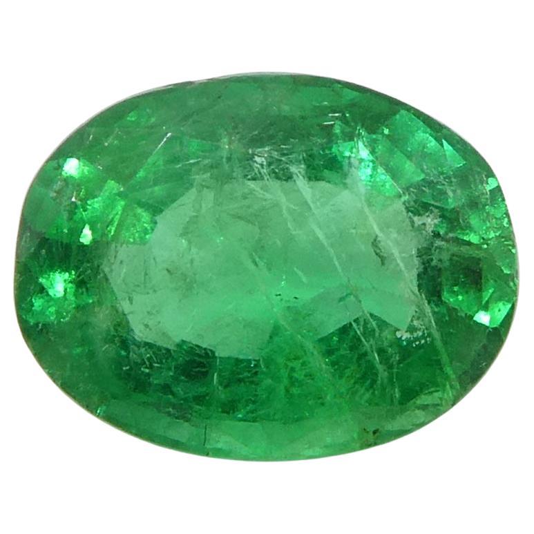 1.23ct Oval Green Emerald from Zambia For Sale at 1stDibs