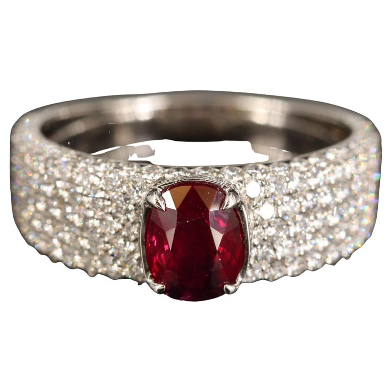 Customizable 1.2CT Antique Ruby Engagement Ring, 18K Gold Ruby Wedding ...