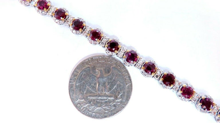 12ct Natural Ruby Diamonds Bracelet 14kt For Sale at 1stDibs