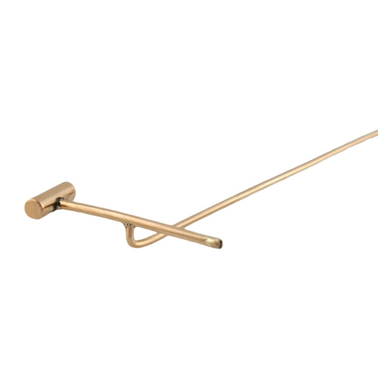 12K Yellow Gold Mallet Pin For Sale at 1stDibs