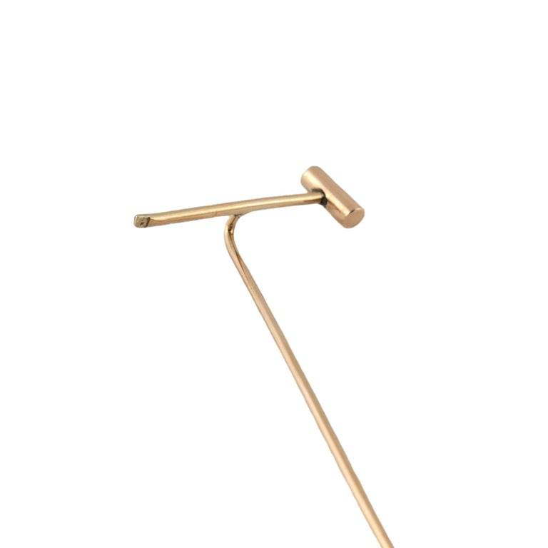 12K Yellow Gold Mallet Pin For Sale at 1stDibs