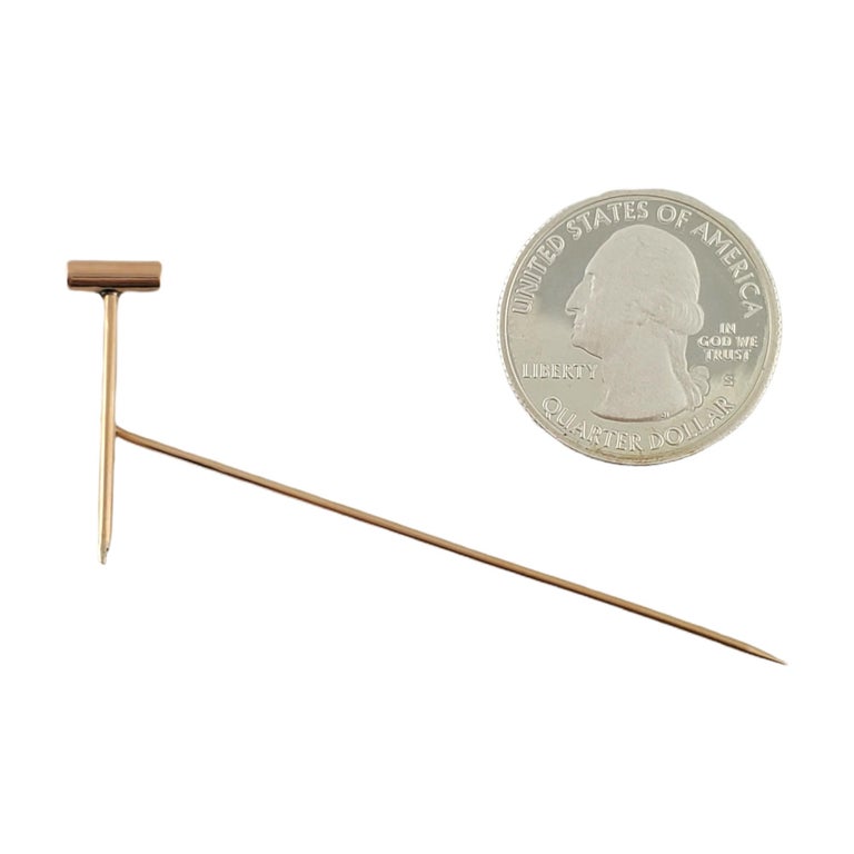 12K Yellow Gold Mallet Pin For Sale at 1stDibs