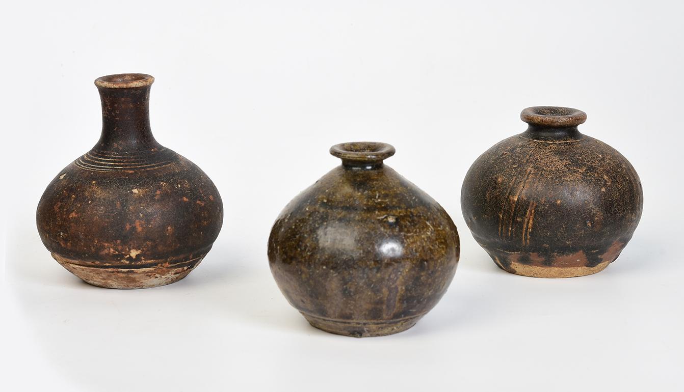 12th Century, Angkor Vat, a Set of Antique Khmer Pottery Honey Pots For ...
