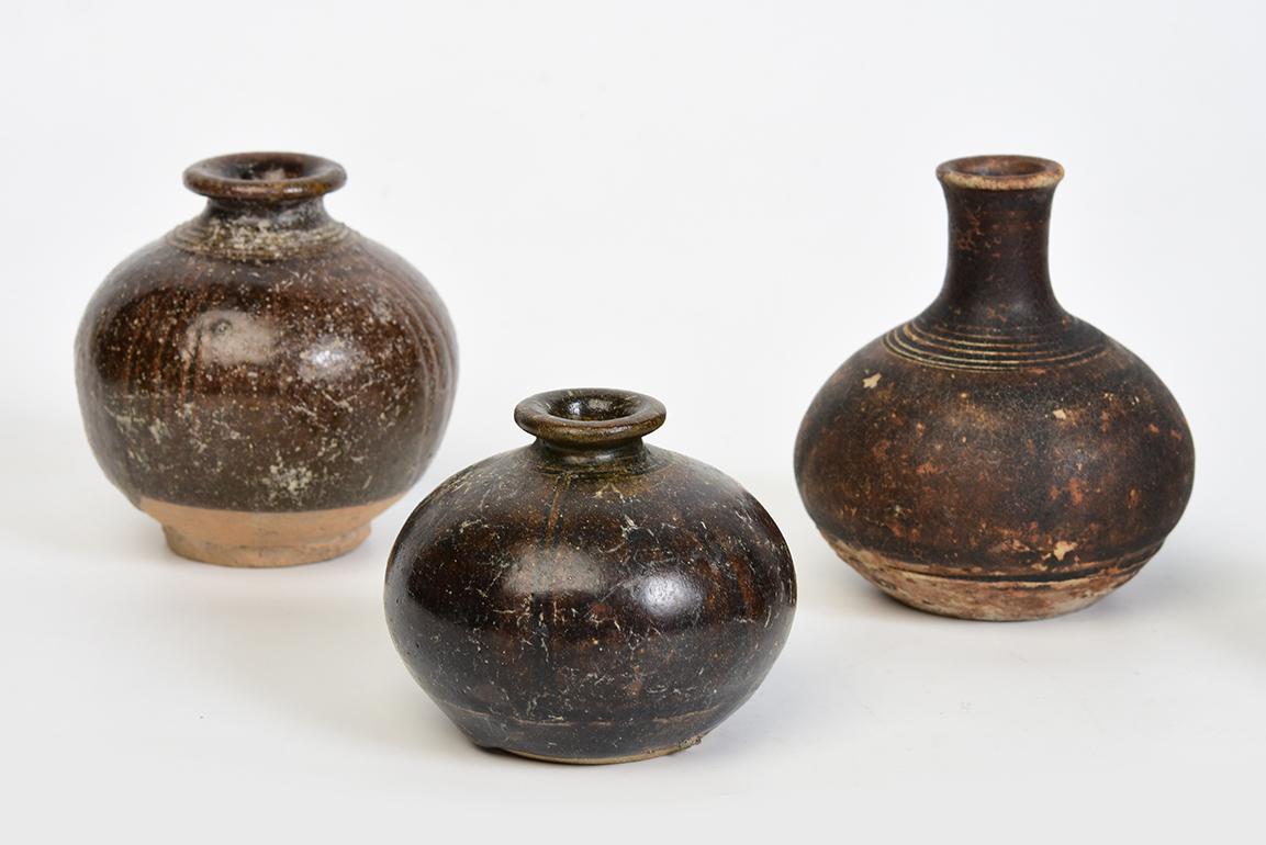 12th Century, Angkor Vat, a Set of Antique Khmer Pottery Honey Pots For ...