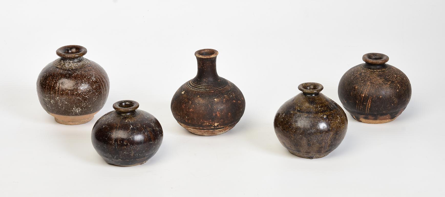 12th Century, Angkor Vat, a Set of Antique Khmer Pottery Honey Pots For ...