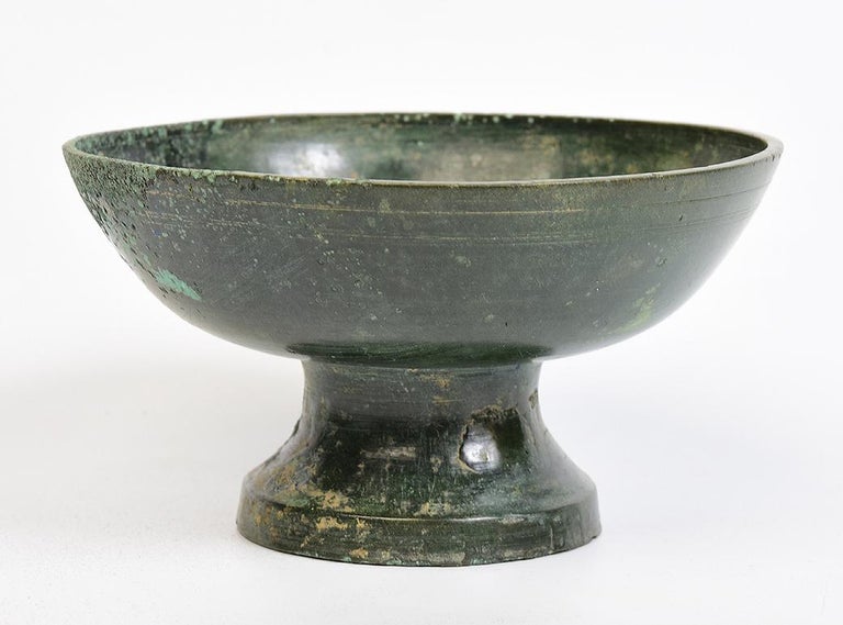 12th Century, Angkor Vat, Antique Khmer Bronze Ceremonial Stem Tray For ...