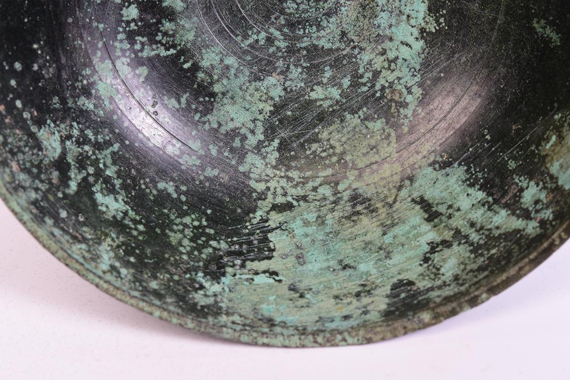 12th Century, Angkor Vat, Antique Khmer Bronze Ceremonial Stem Tray For ...