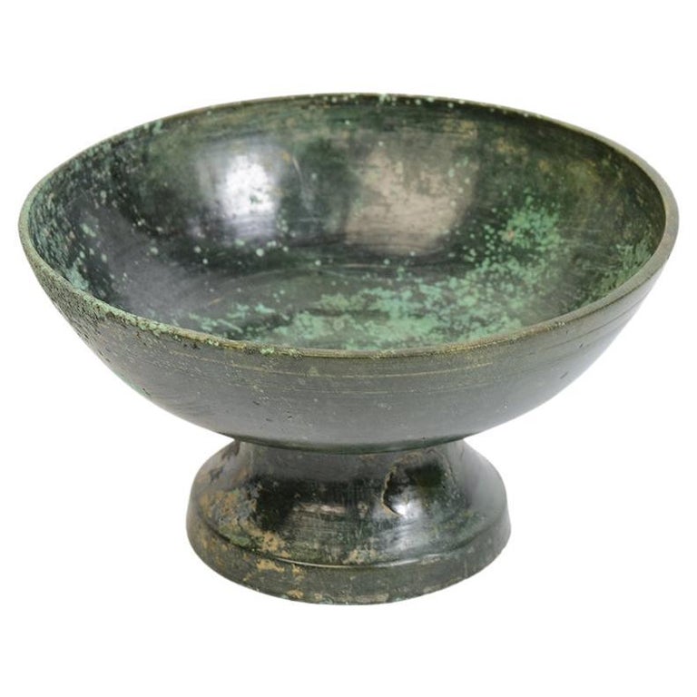 12th Century, Angkor Vat, Antique Khmer Bronze Ceremonial Stem Tray For ...