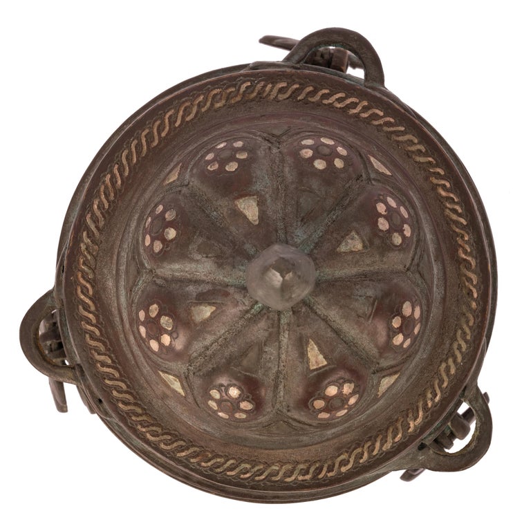 12th Century Islamic Persian Khurasan Silver Inlaid Bronze Calligraphy ...