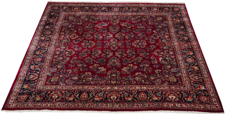 Vintage Fine Sarouk Square Carpet For Sale at 1stDibs