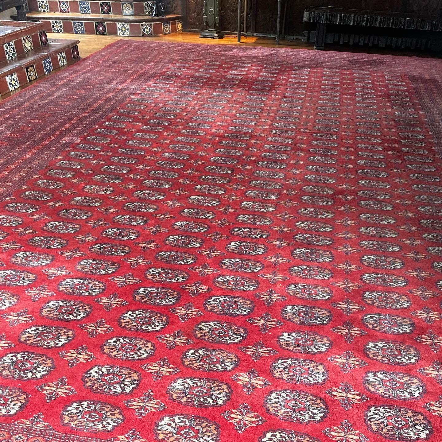 Palace Size Vintage Bokhara Style Red Wool Rug at 1stDibs