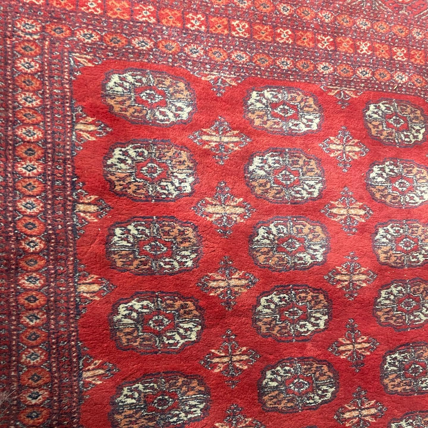 Palace Size Vintage Bokhara Style Red Wool Rug at 1stDibs