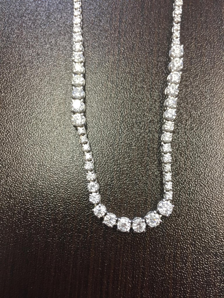 13 Carat Graduated Diamond Necklace For Sale at 1stDibs | 13 carat ...