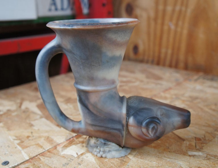 13 Cast Resin Elk Ram Eagle Goblet Cups Libation Vessel Rhyton Drinking ...