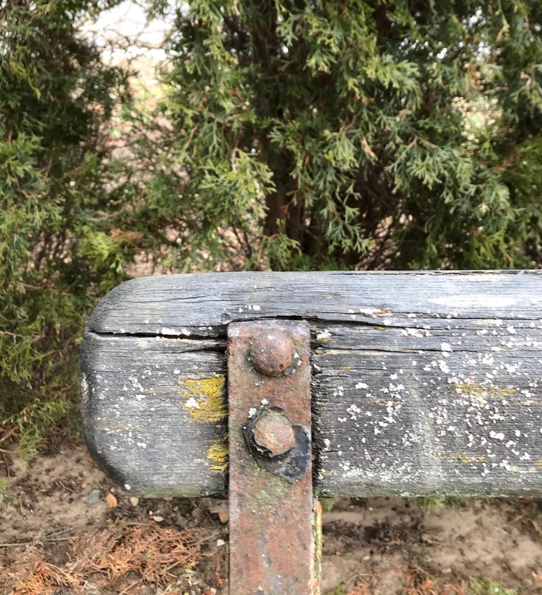 Long English 19th Century Wood and Wrought Iron Railway Station Bench ...