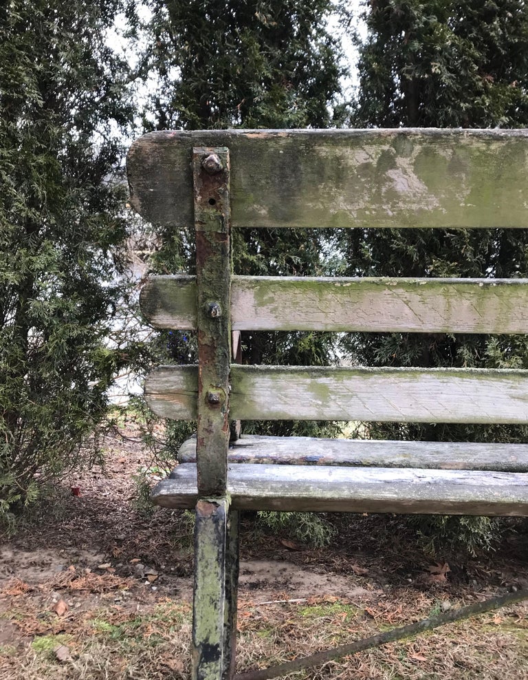 Long English 19th Century Wood and Wrought Iron Railway Station Bench ...