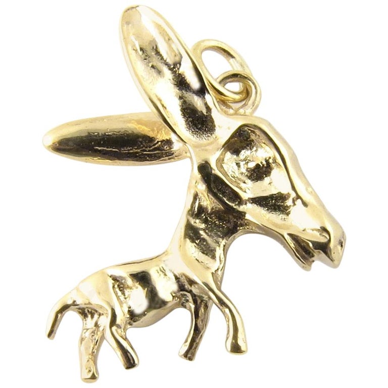 13 Karat Yellow Gold Donkey Charm at 1stDibs
