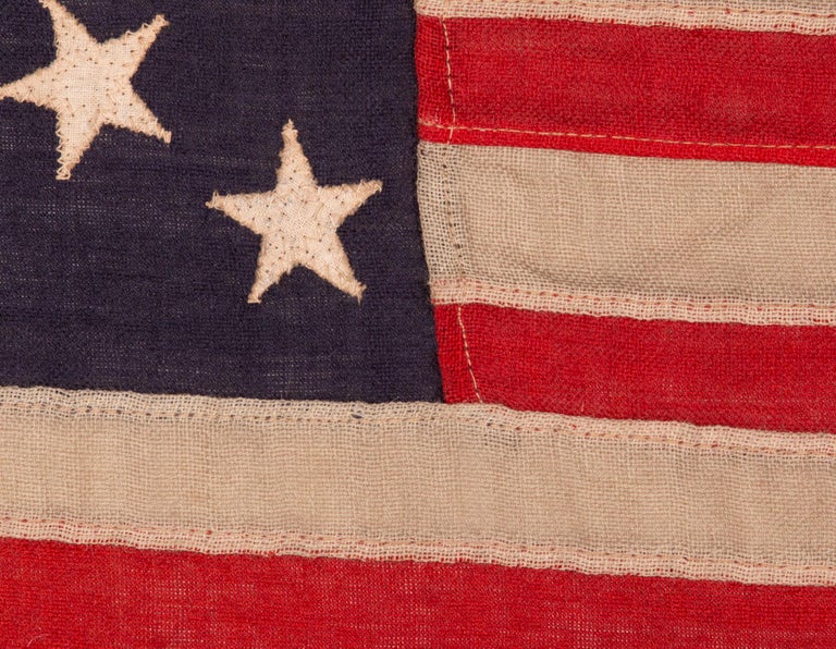 13 Star Antique American Flag, Tiny Example Among Its Counterparts, ca ...