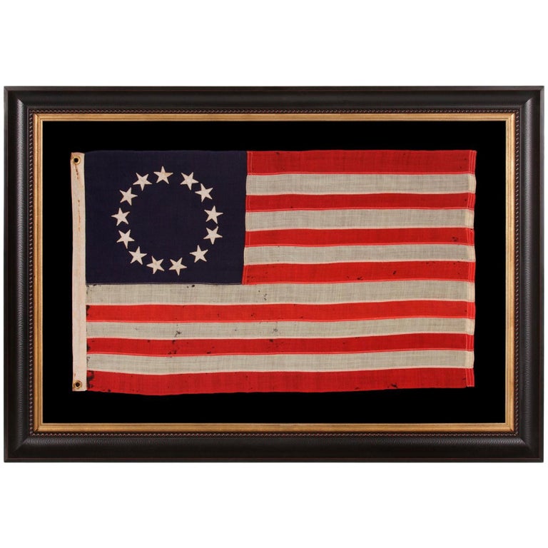 13 Stars in the Betsy Ross Pattern on a Small-Scale Antique American ...