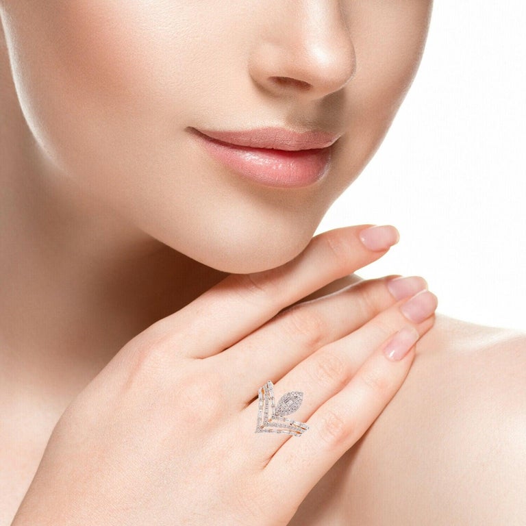 Customizable 1.30 Carat Diamond 18 Karat Gold Revere Diamond Ring For ...