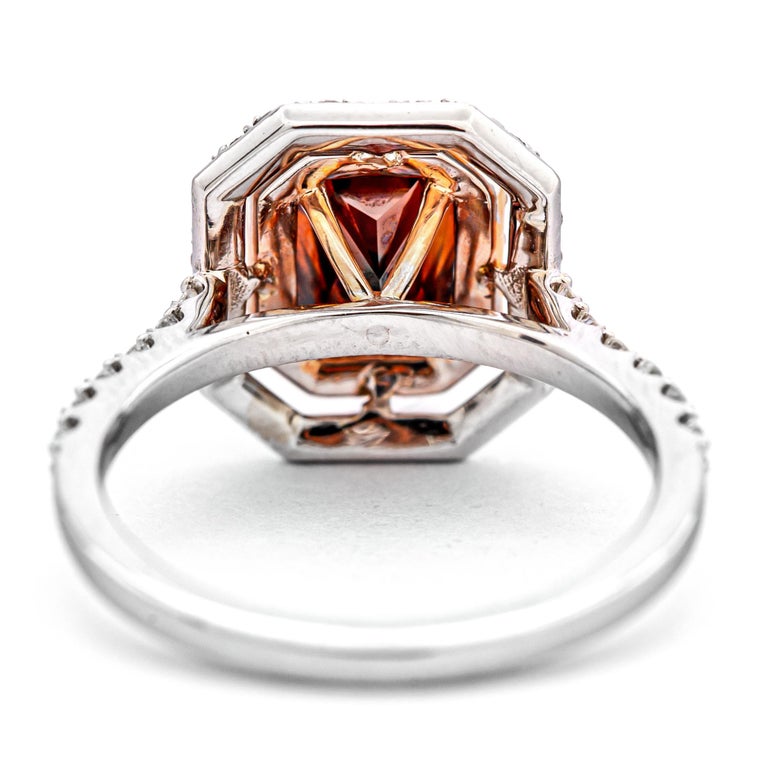 1.30 Ct Natural Fancy Dark Reddish Brown Diamond Ring For Sale at 1stDibs