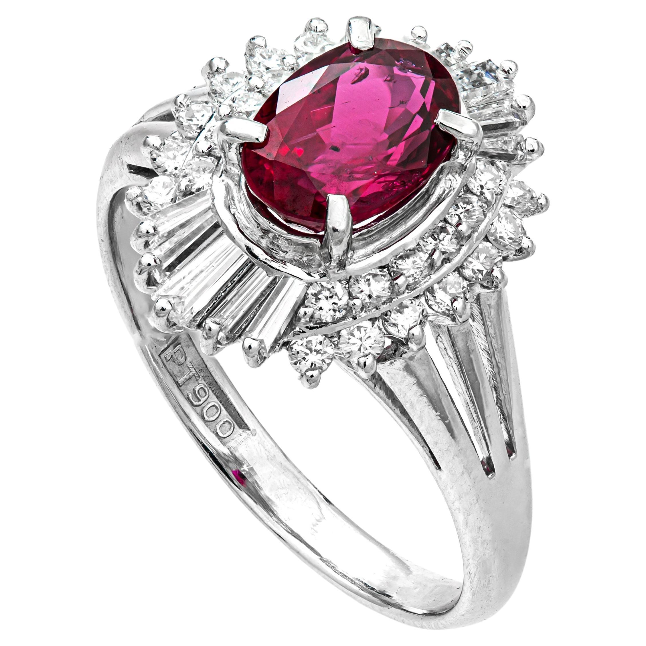 Natural 8.50 CT Ruby and Diamond Ring For Sale at 1stDibs