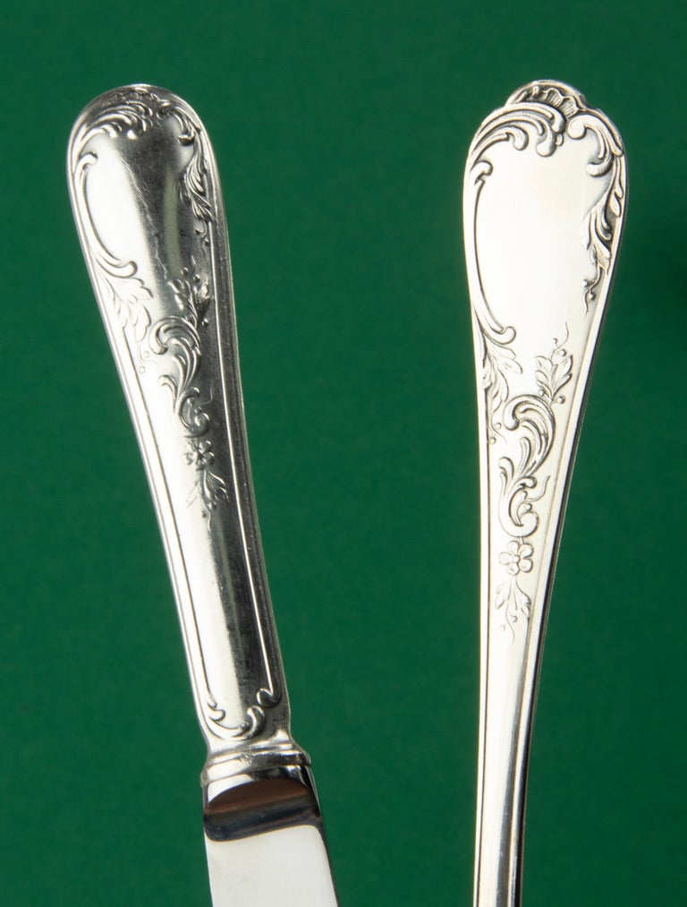 130-Piece Set Silver Plated Flatware, Frionnet France, Rococo Style For ...