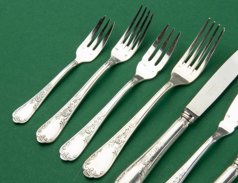 130-Piece Set Silver Plated Flatware, Frionnet France, Rococo Style For ...
